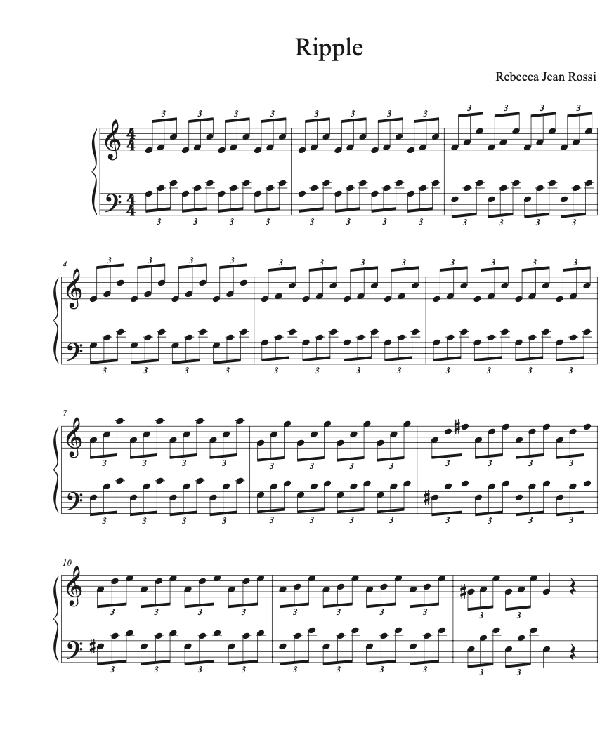 Ripple Sheet Music (Digital Download) – Rebecca Jean Rossi, Composer