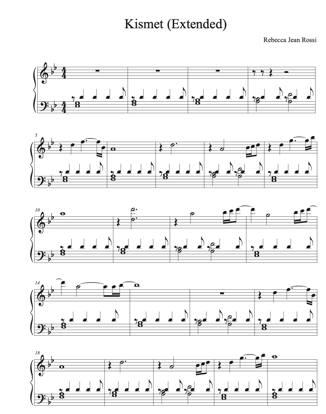 Kismet Extended Sheet Music (Digital Download) – Rebecca Jean Rossi ...